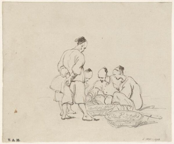 A group of Chinese figures with baskets | George Chinnery | V&A Explore ...