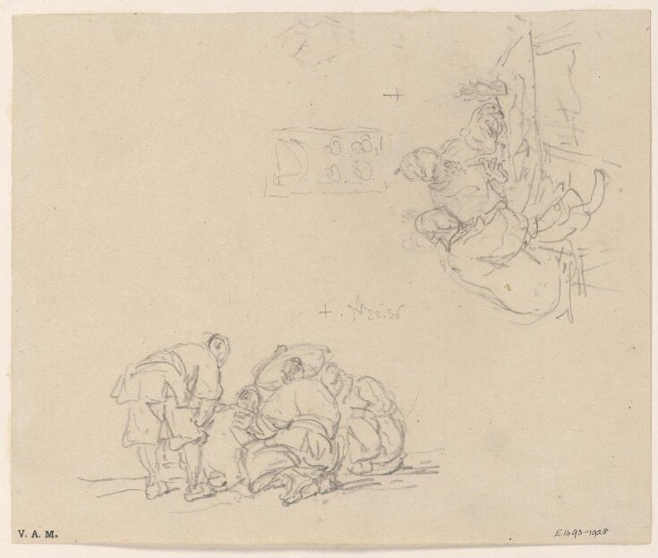 A group of Chinese men, and two figures seated at a table | George ...