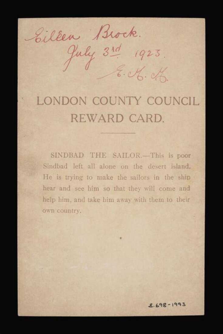 London County Council Reward Card | V&A Explore The Collections